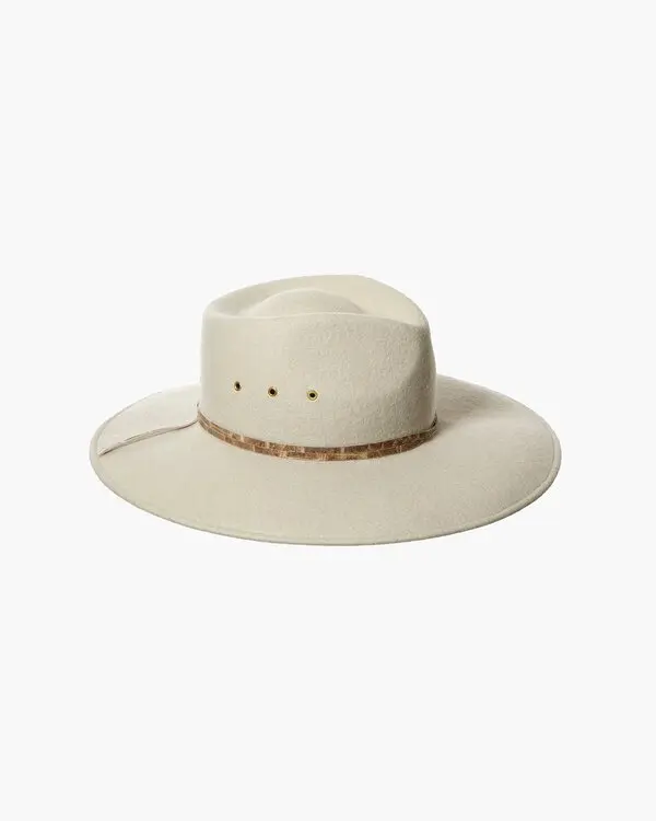 Eric Javits Jade Wool Felt Fedora Hat - Alabaster