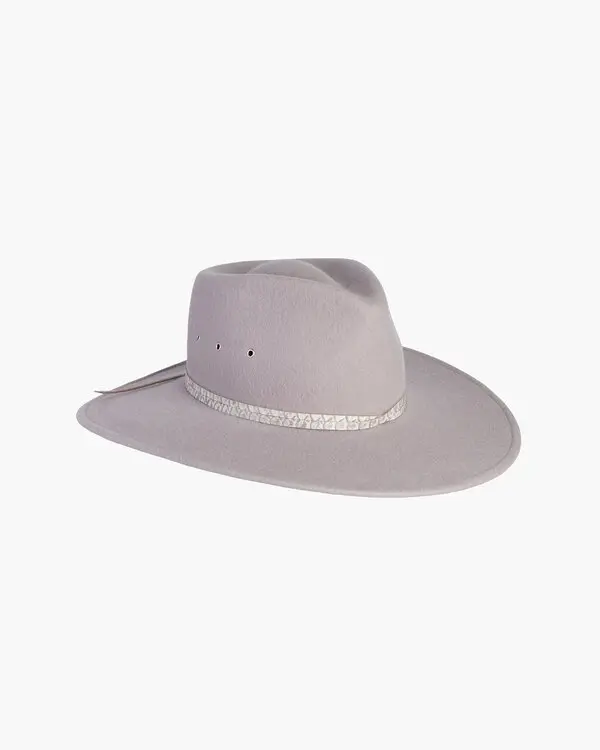 Eric Javits Jade Wool Felt Fedora Hat - Pearl Gray