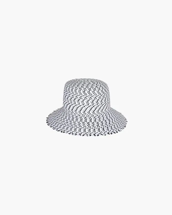 Eric Javits Squishee Bucket Hat - White/black Mix
