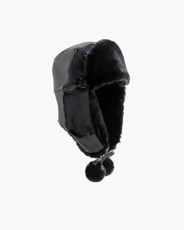 Eric Javits Patent Trooper Faux Mouton Hat - Black