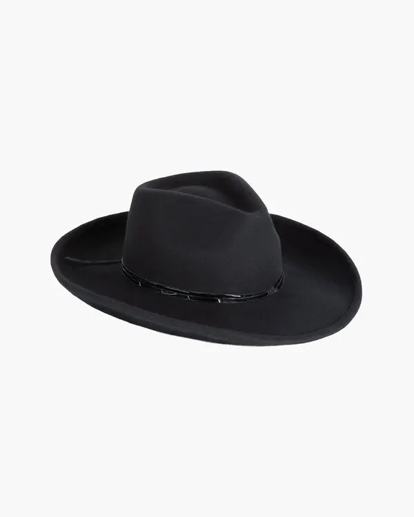 Eric Javits Wool Western Felt Cowboy Hat - Black