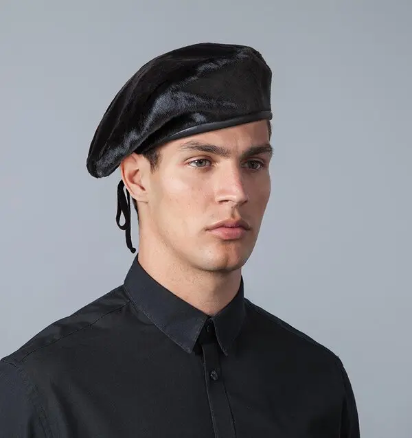 Eric Javits Hair Calf Leather Beret