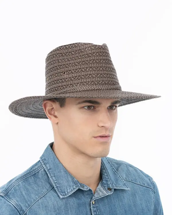 Eric Javits Mr. Sunway Squishee Straw Fedora - Black