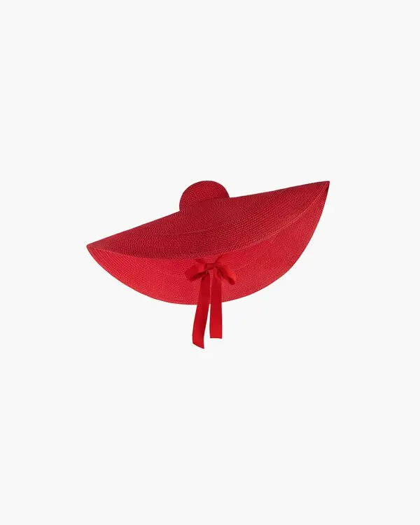 Eric Javits Oversized Sun Hat With Upf 50+ Protection - Red