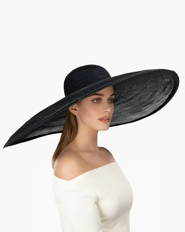 Eric Javits Giant Floppy Straw Hat With Horsehair Design
