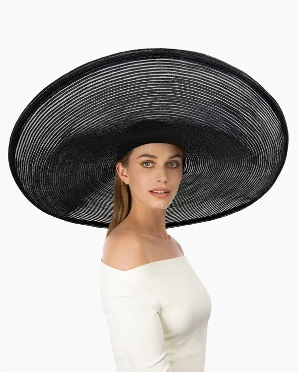 Eric Javits Giant Floppy Straw Hat With Horsehair Design