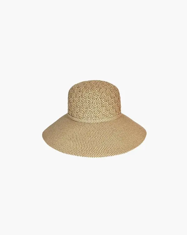 Eric Javits Packable Straw Sun Hat Color Brim, Upf 50+ Protection - Peanut