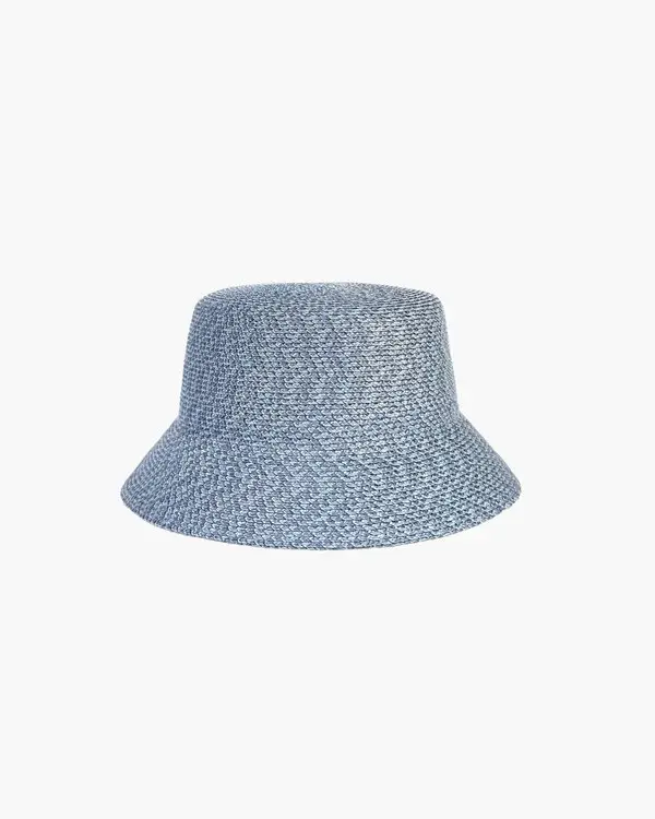 Eric Javits Raffia Straw Bucket Hat - Black