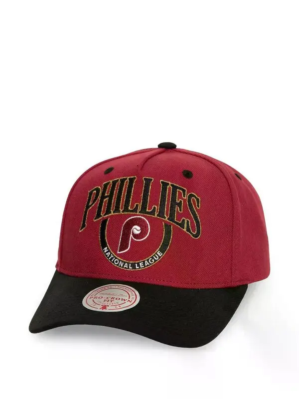 Mitchell & Ness Phillies Embroidered Baseball Cap - Red