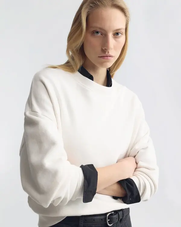NILI LOTAN Gladys Crewneck Sweatshirt - Ecru