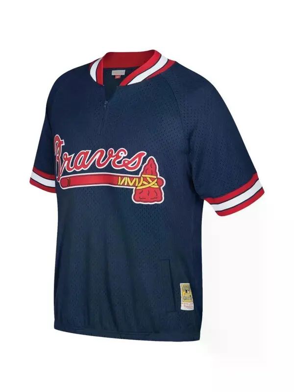 Mitchell & Ness 1991 Atlanta Braves Half-zip Polo Shirt - Blue