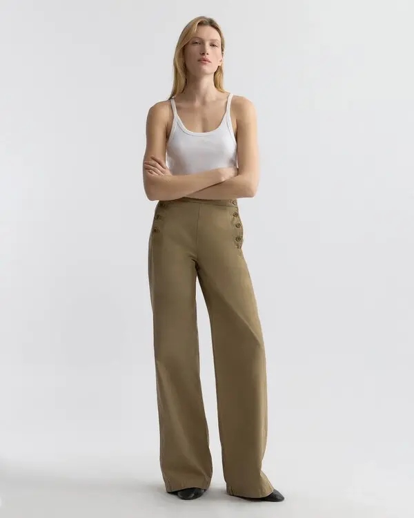 NILI LOTAN Reed Cotton Wide Leg Pants