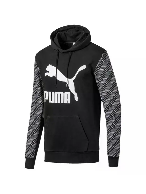 PUMA Graphic Print Hoodie - Black