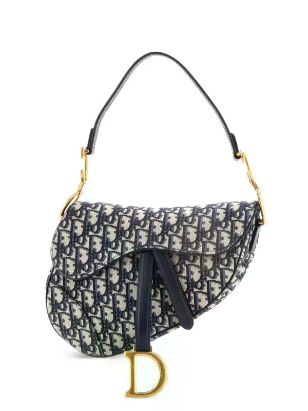 Dior Saddle Handbag Oblique Canvas Medium - Blue