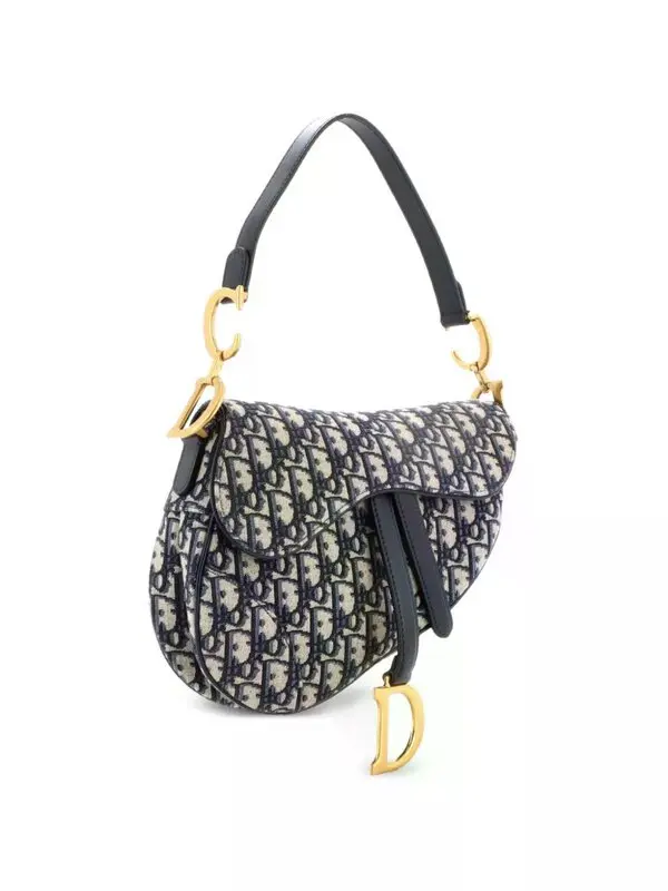 Dior Saddle Handbag Oblique Canvas Medium - Blue