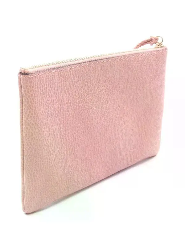 Gucci Calfskin Bamboo Clutch Bag - Pink