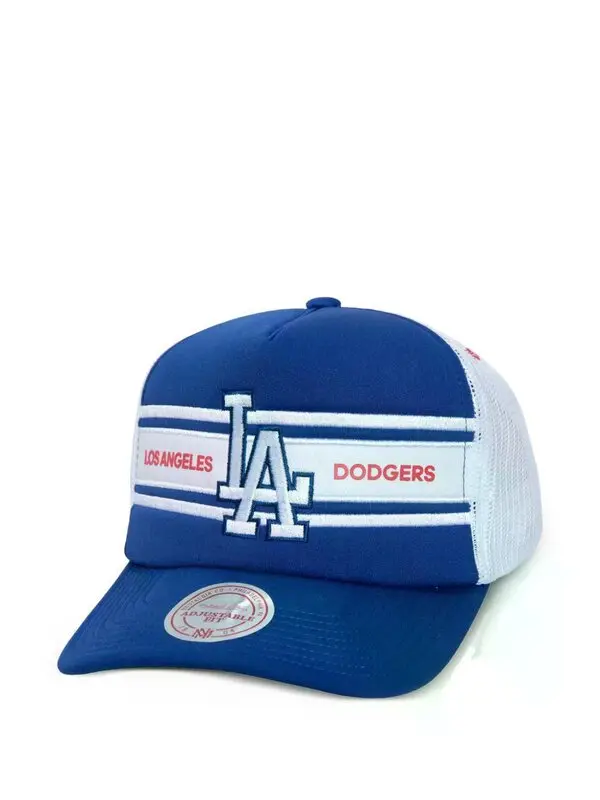 Mitchell & Ness Mlb Sideline Striped Trucker Cap - Blue
