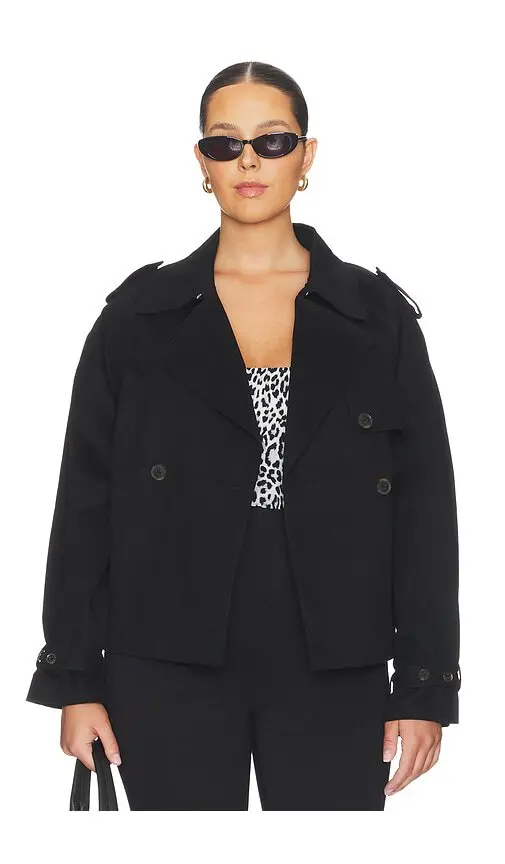 Good American Cropped Trench Jacket