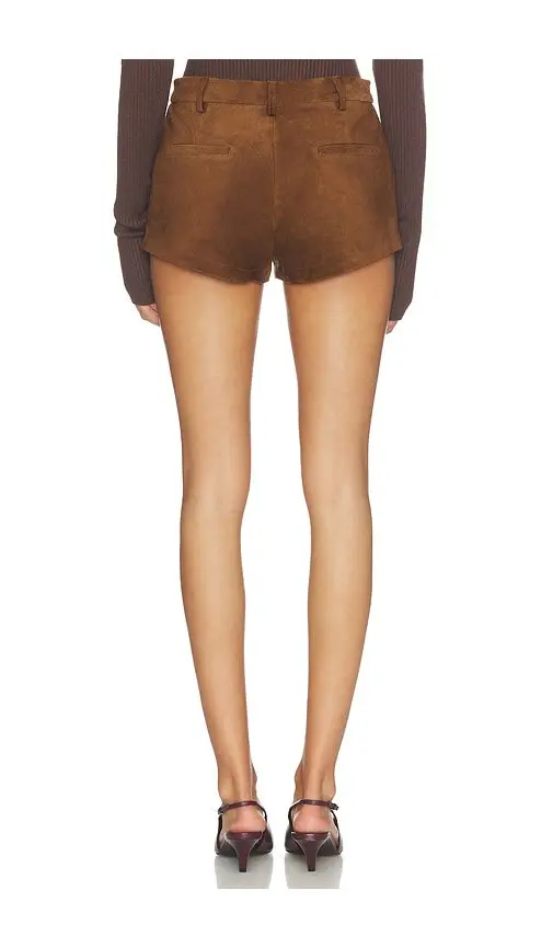 AEXAE Leather Suede Mini Short