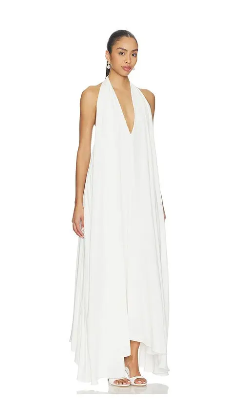 AEXAE Halterneck Plunge Maxi Dress