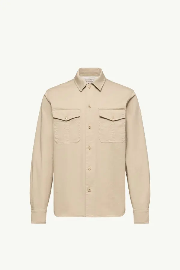 Moncler Cotton Blend Gabardine Long Sleeve Shirt