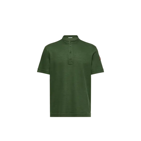 Moncler Cotton & Linen Blend Polo Shirt