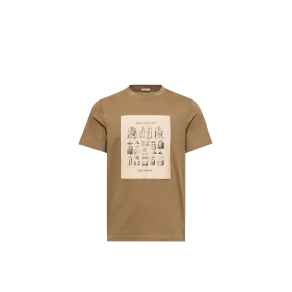 Moncler Safari Wardrobe Print Cotton T-shirt - Green
