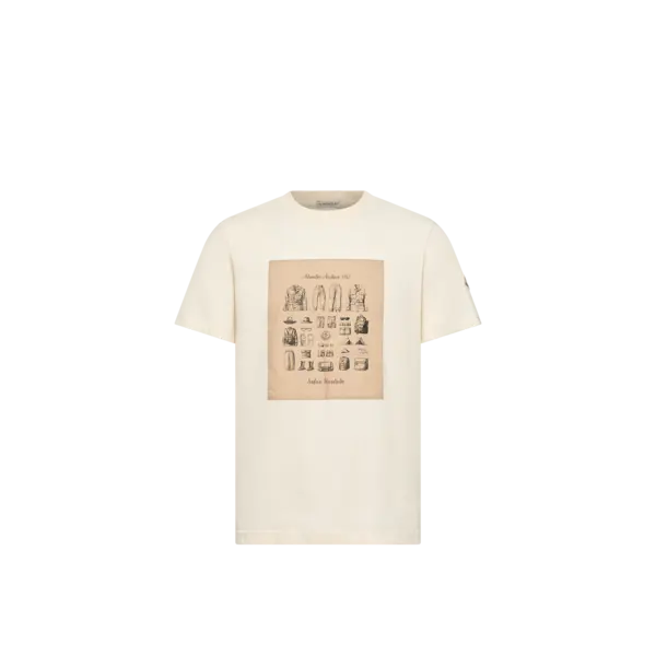 Moncler Safari Wardrobe Print Cotton T-shirt - White