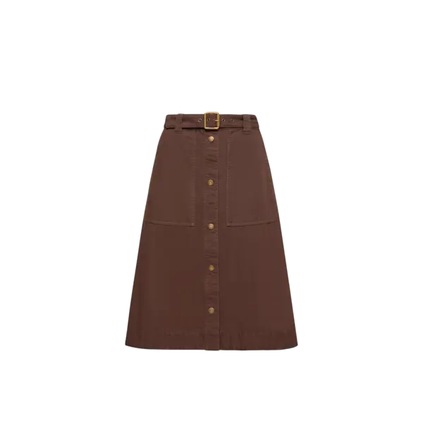 Moncler Belted Knee-length Cotton Skirt