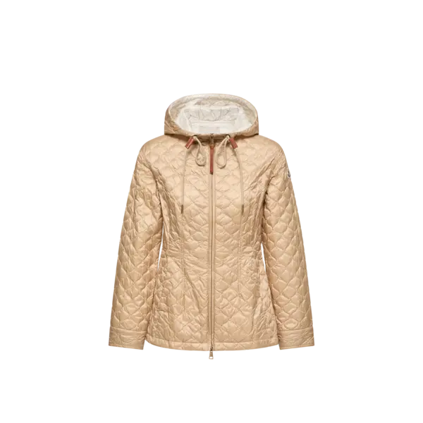 Moncler Arum Hooded Mid-length Down Jacket - Beige