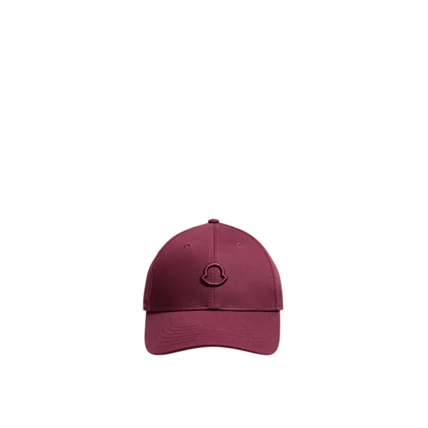 Moncler Logo Cotton Gabardine Baseball Cap - Red