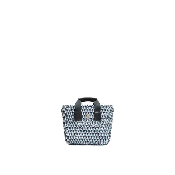 Moncler Micro Caradoc Raffia Tote Bag - Blue