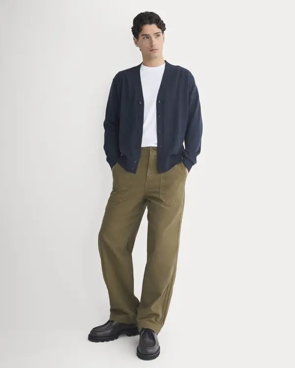 Everlane Relaxed Herringbone Fatigue Trousers - Beech