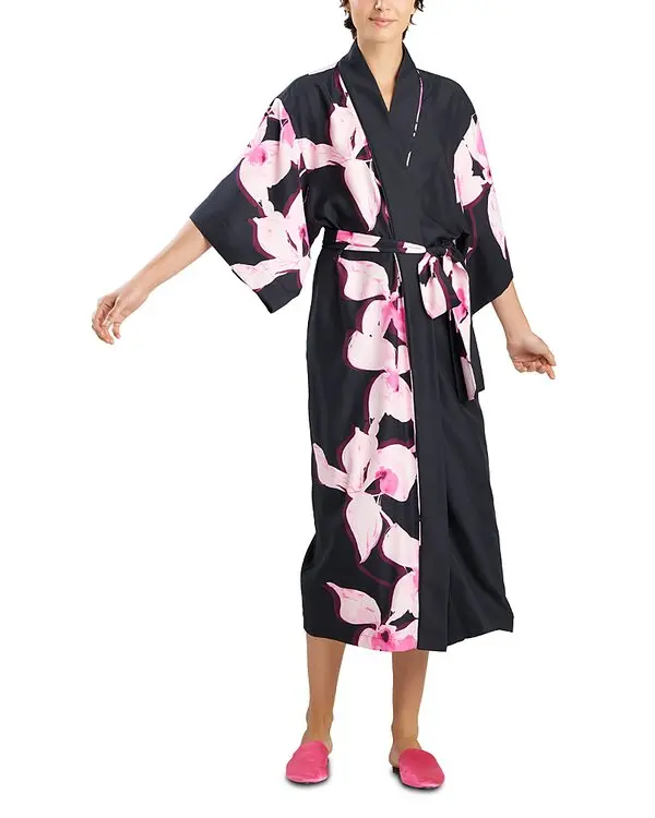 Natori Orchida Robe - Black