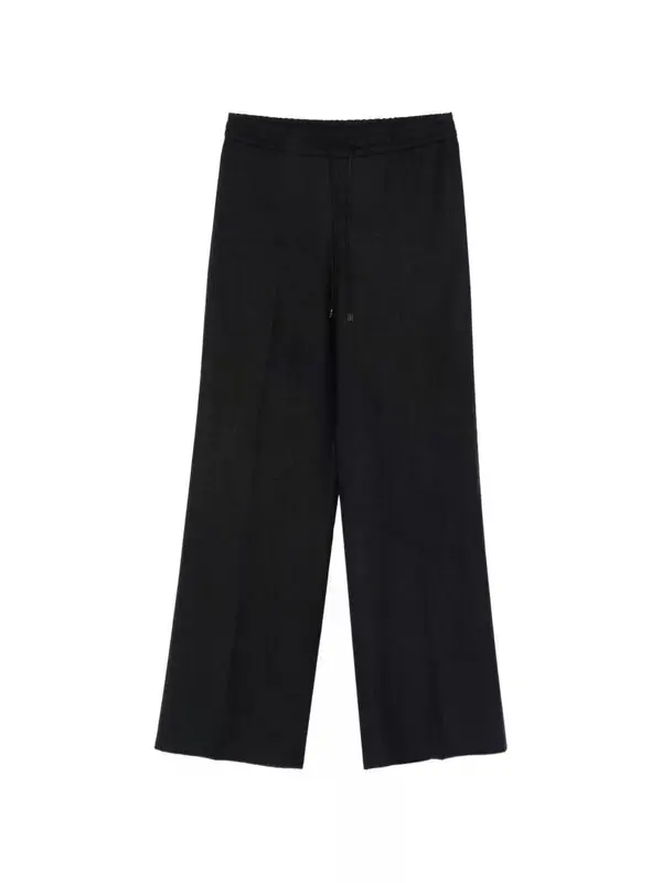 BERWICH Wool Wide Leg Trousers - Black