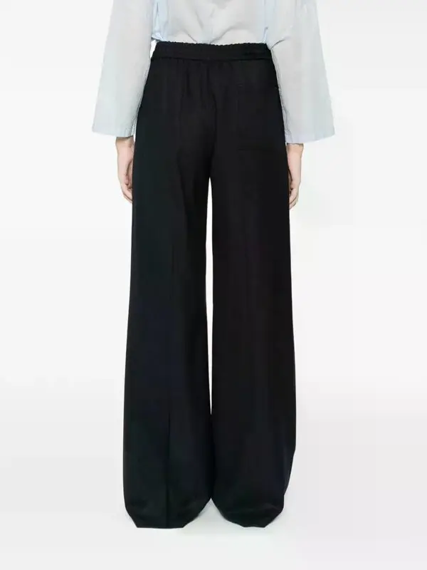 BERWICH Wool Wide Leg Trousers - Black
