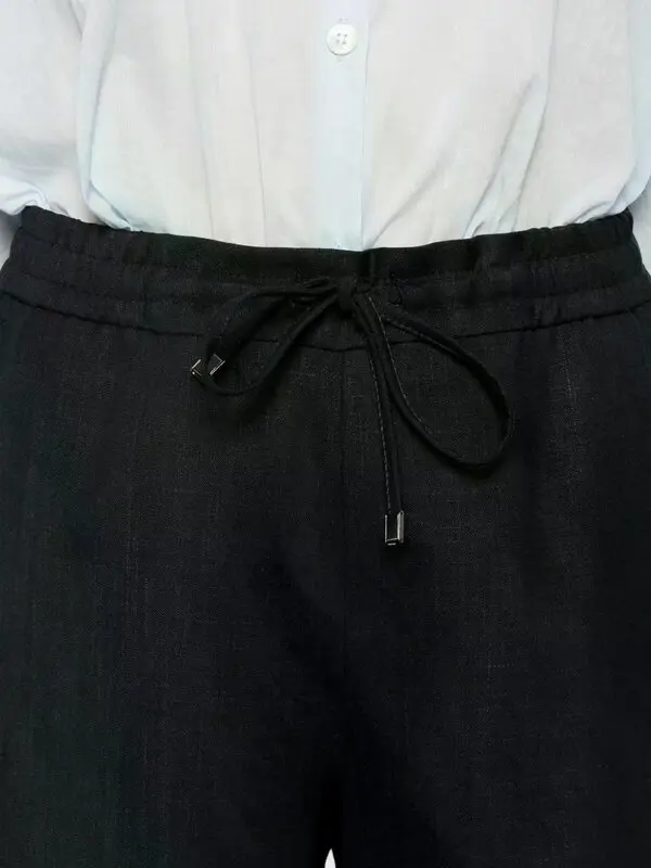 BERWICH Wool Wide Leg Trousers - Black