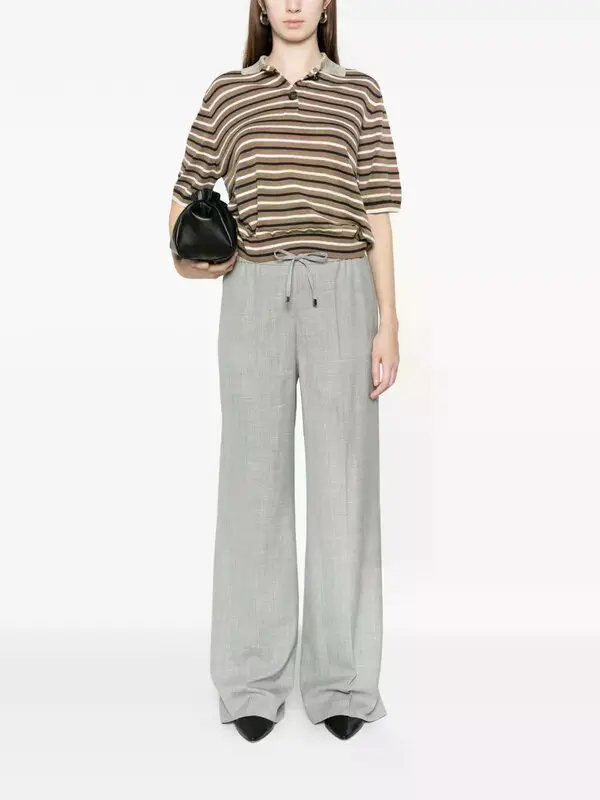BERWICH Drawstring Wool Trousers - Grey