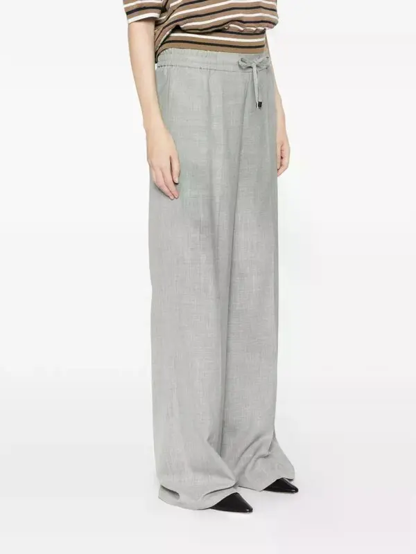 BERWICH Drawstring Wool Trousers - Grey