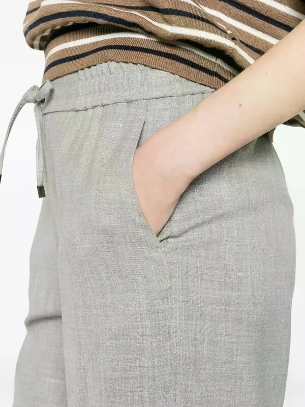 BERWICH Drawstring Wool Trousers - Grey