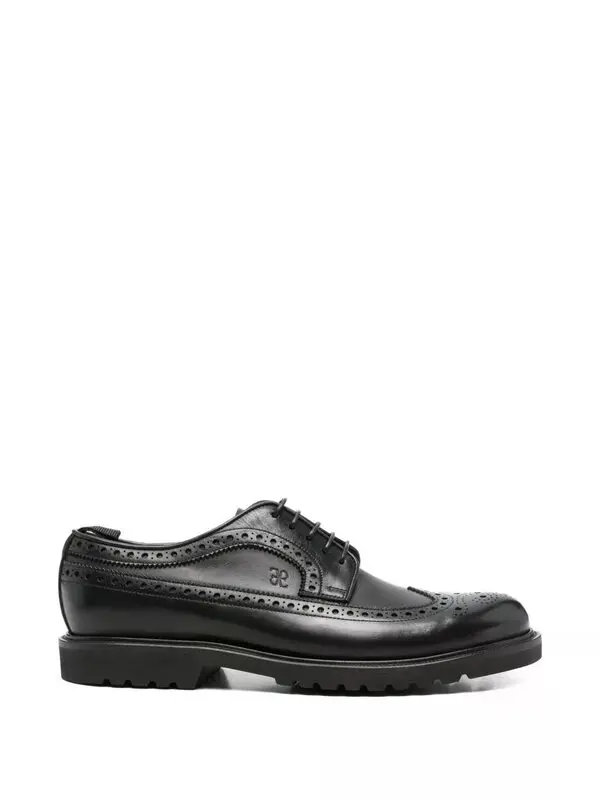 FABI Brogue Derby Shoes - Black