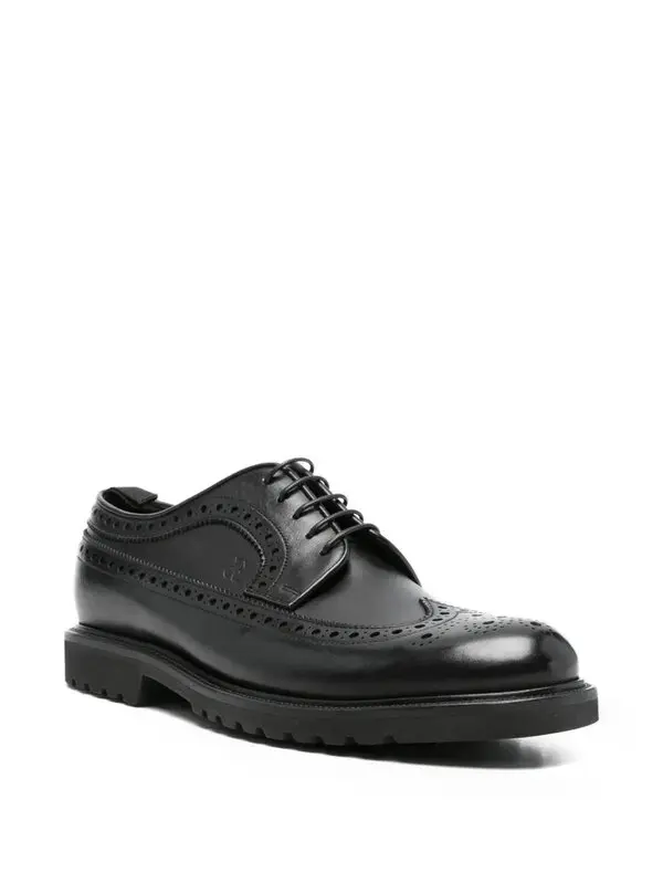 FABI Brogue Derby Shoes - Black