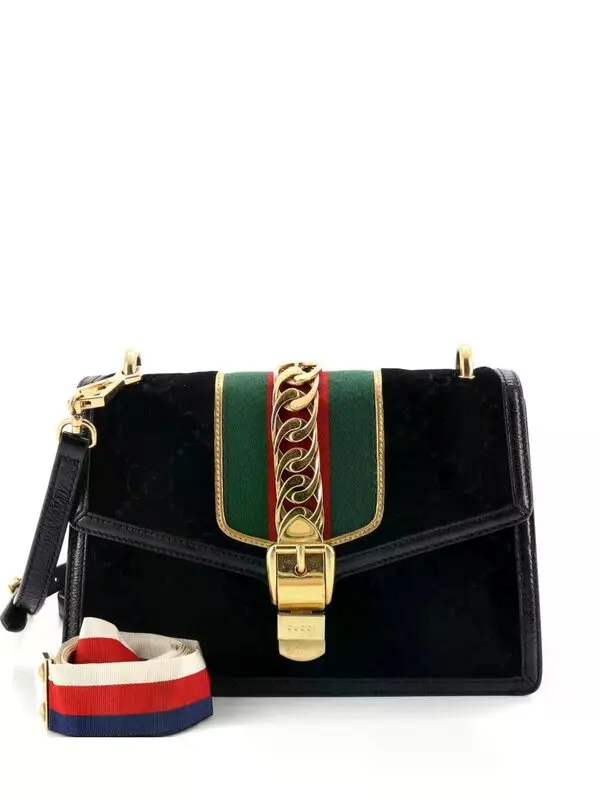 Gucci Sylvie Shoulder Bag Gg Velvet Small