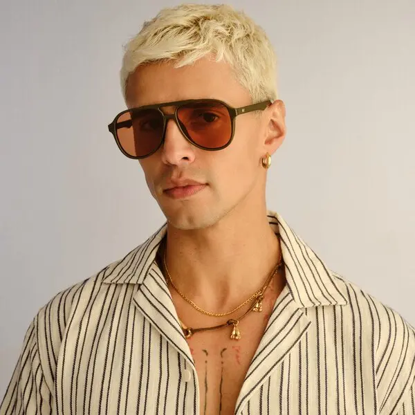Le Specs Tragic Magic Aviator Sunglasses By - Dark Olive