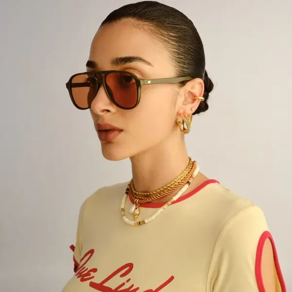Le Specs Tragic Magic Aviator Sunglasses By - Dark Olive