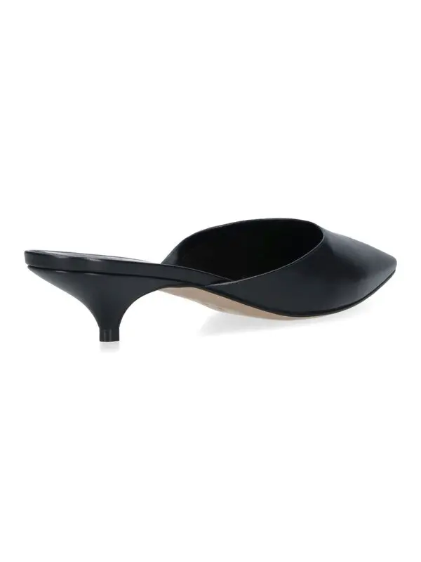 THE ROW Liisa Kitten Mules - Black