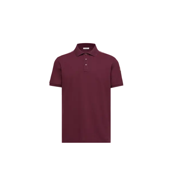 Moncler Tricolor-trimmed Cotton Piquet Polo Shirt - Red