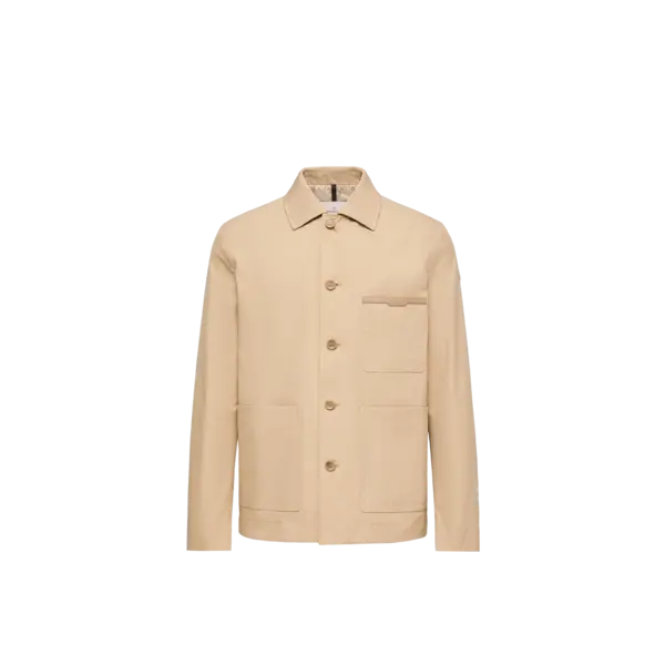 Moncler Nanav Seersucker Shirt Jacket - Beige