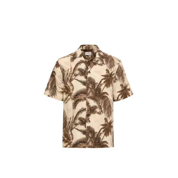 Moncler Cotton & Linen Blend Short Sleeve Shirt - Multicolour