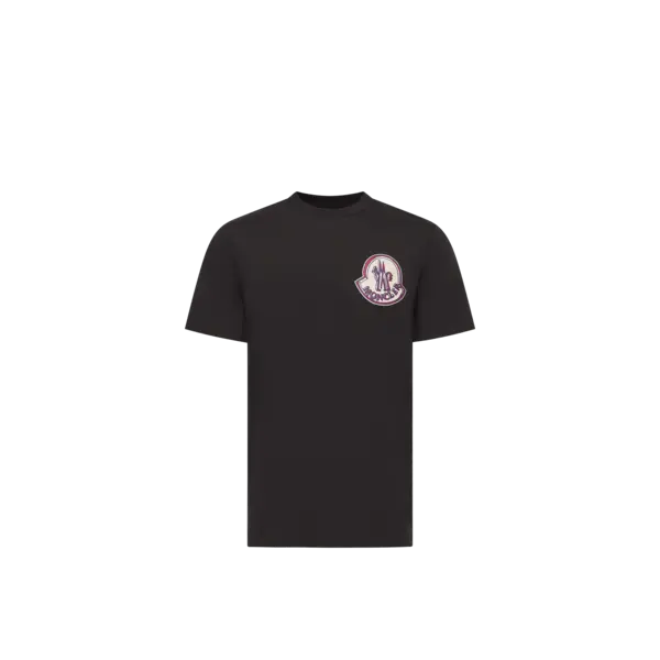Moncler Logo Cotton T-shirt - Black